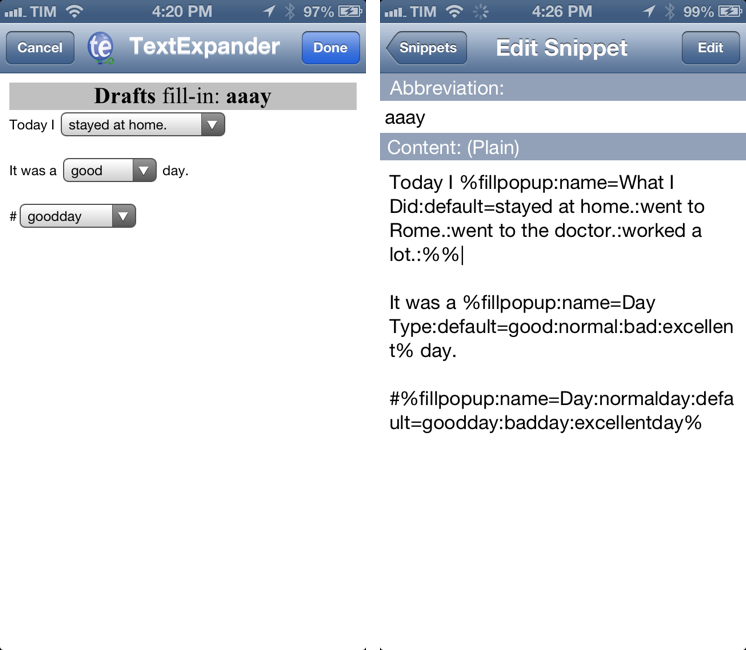 TextExpander Touch 2.0 Brings Fill-In Snippets, Formatted Text To iOS - MacStories